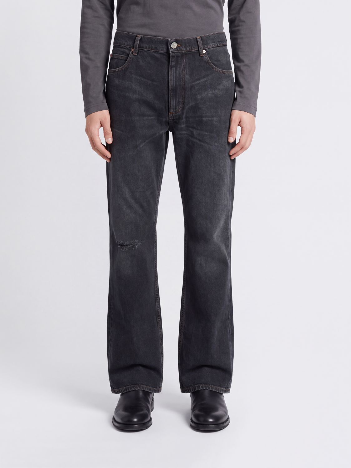 MAISON MARGIELA MM6 Maison Margiela Mid-Rise Bootcut Jeans in Cotton Denim
